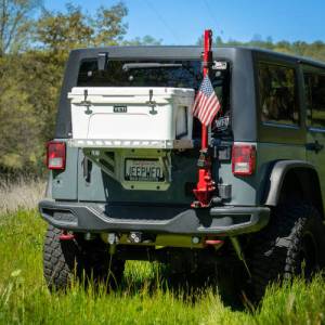 Jeep JK Tailgate Ice Chest Rack With License Plate Mount And Light Kit ...